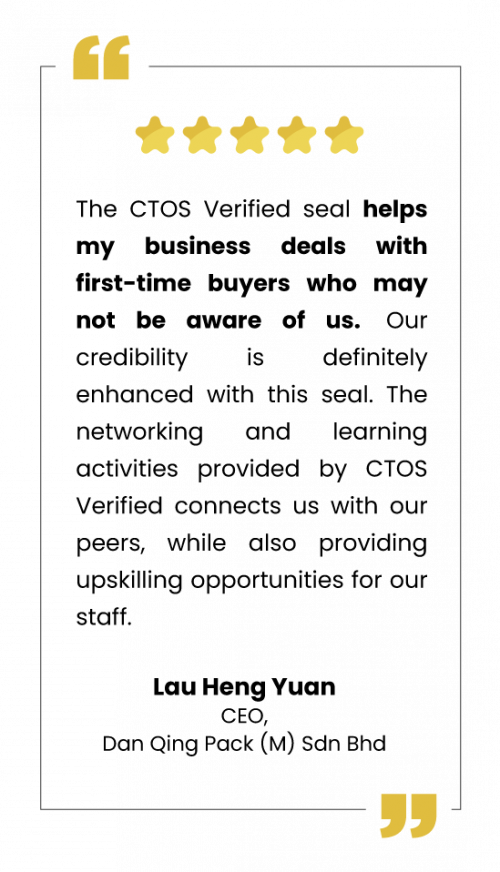 Boost your company online credibility with CTOS verified seal